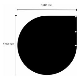 Bodenplatte Kamin Emaillierte-Stahlblech grau schwarz 1200 x 1200 mm E 61-Tropfen