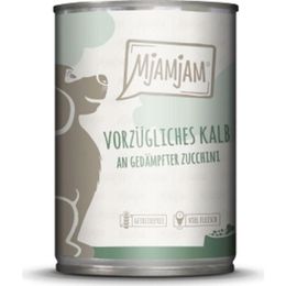MjAMjAM - vorzügliches Kalb an gedämpfter Zucchini -12 x 400 g Hundenassfutter
