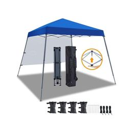 Yaheetech 3x3m Pop Up Pavillon Faltpavillon Wasserdicht mit 1 Seitenwand, One Push Gartenpavillon mit Tragetasche, UV-Schutz, Faltbar Zelt für Camping,