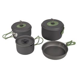 Bo-Camp Alu Kochset 4-teilig Camping Koch Geschirr Trekking Topf Outdoor Pfanne