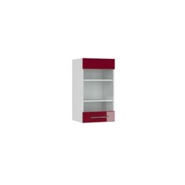 VICCO Hängeglasschrank 40 cm Bordeaux Hochglanz Küchenschrank Hängeschrank Küchenzeile Fame-Line