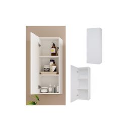 VICCO Hängeschrank Badschrank Badezimmerschrank Gloria Weiß 33 x 84 cm modern Badezimmer Tür 3 Fächer