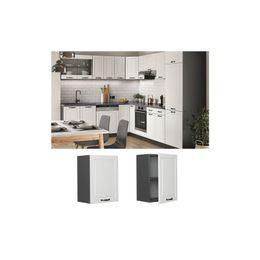 VICCO Hängeschrank Küchenschrank Küchenzeile R-Line Landhaus 45 cm Anthrazit Weiß Tür Fächer