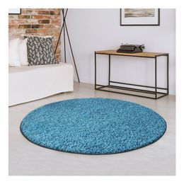 Karat Shaggy-Teppich Barcelona Hellblau 181 Rund