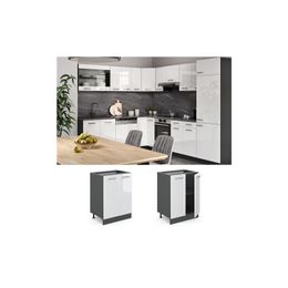 VICCO Küchenschrank Unterschrank 60 cm R-Line Anthrazit