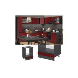 VICCO Herdschrank Küchenschrank Küchenmöbel R-Line J-Shape Anthrazit Rot 60 cm modern
