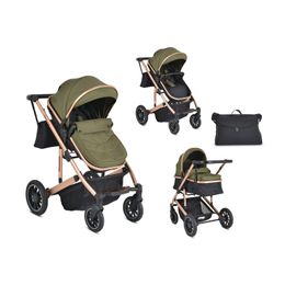 Moni Kombikinderwagen 2 in 1 Thira Babywanne, umbaubar, Sportsitz, Fußabdeckung grün