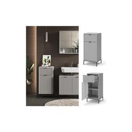 VICCO Midischrank Eliza 40 x 87 cm, Grau, schmaler Badschrank, Tür und Schubfach