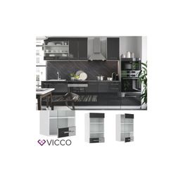 VICCO Hängeglasschrank 40 cm Anthrazit Küchenzeile Unterschrank Fame