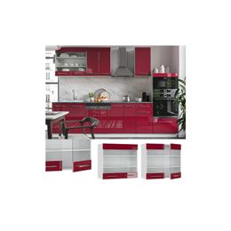 VICCO Hängeglasschrank 80 cm Bordeaux Hochglanz Küchenschrank Hängeschrank Küchenzeile Fame-Line