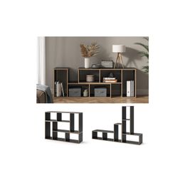 VICCO Regal Tetris 112,8 x 56,4 cm Anthrazit Nordik 2er-Set Standregal modern