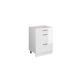 VICCO Schubladenunterschrank Küchenschrank Küchenzeile R-Line 60 cm Weiß Schublade