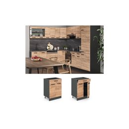 VICCO Küchenschrank Unterschrank Schubunterschrank 60 cm R-Line Anthrazit