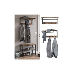 VICCO Wandgarderobe Hängegarderobe Garderobe Fyrk 70cm Ablage 4 Haken Wandregal