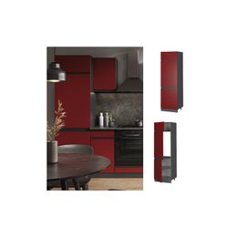 VICCO Kühlumbauschrank Küchenschrank Küchenmöbel R-Line J-Shape Anthrazit Rot 60 cm modern