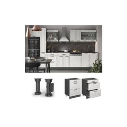 VICCO Schubladenunterschrank Küchenschrank Küchenzeile R-Line Landhaus 60 cm Anthrazit Weiß Schublade