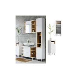 VICCO Badschrank AQUIS weiß Eiche Midischrank Bad Schrank Badregal Badezimmer