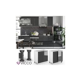 VICCO Unterschrank 80 cm Anthrazit Küchenzeile Unterschrank Fame