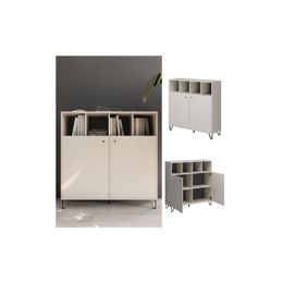 VICCO Sideboard Aldo Cashmere 124 x 125 cm Wohnzimmer 2 Türen 4 Fächer