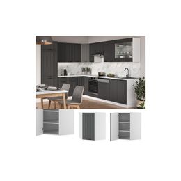 VICCO Eckhängeschrank Küchenschrank Küchenmöbel Fame-Line Landhaus Weiß Anthrazit 57 cm modern