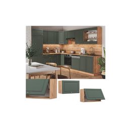 VICCO Hängeschrank Küchenschrank Küchenmöbel Fame-Line Eiche Grün-Gold Landhaus 60 cm Küche Einbauküche Hängeschrank Klapptür Dunstabzugshaube Küchenzeile