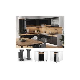 VICCO Eckunterschrank Küchenschrank Küchenmöbel Fame-Line Weiß Schwarz Eiche 81 cm modern Hochglanz