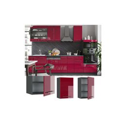 VICCO Hängeschrank 50 cm Bordeaux Hochglanz Küchenschrank Hängeschrank Küchenzeile Fame-Line