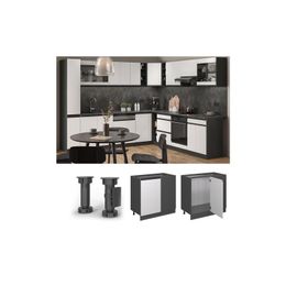 VICCO Eckunterschrank Küchenschrank Küchenmöbel R-Line J-Shape Anthrazit Weiß 86 cm modern