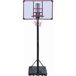 Höhenverstellbarer Basketballkorb mit Ständer 270-305 cm Basketballständer für Kinder & Erwachsene Höhenverstellbar & Freistehend - Rot, weiß,