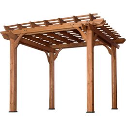 Pergola aus Holz 305x305 cm Terrassenüberdachung freistehend für den Garten Pavillon / Gartenpavillon Überdachung Wetterfest 3x3 - Braun - Backyard