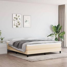 MAISONCHIC Boxspringbett Doppelbett Bett für Schlafzimmer Creme 180x200 cm Stoff DE35927