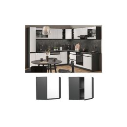 VICCO Eckhängeschrank Küchenschrank Küchenmöbel R-Line J-Shape Anthrazit Weiß 57 cm modern