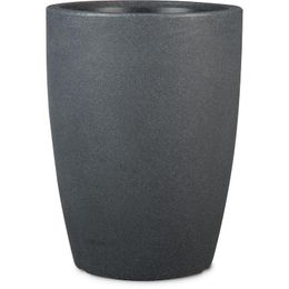 Scheurich Pisa 45, Hochgefäß/Blumentopf/Pflanzkübel, rund, Farbe: Schwarz-Granit, hergestellt mit recyceltem Kunststoff, 10 Jahre Garantie, für den