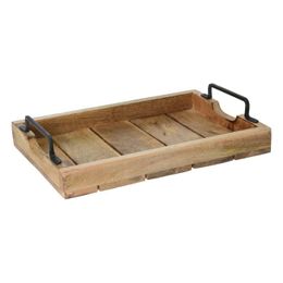 Meinposten Dekotablett Tablett Holz Mango braun Holztablett Deko Kerzentablett 38 bis 57 cm