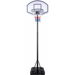 Höhenverstellbarer Basketballkorb mit Ständer 190-260 cm Basketballständer für Kinder & Erwachsene Höhenverstellbar & Freistehend - Schwarz, weiß