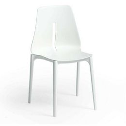 Weißer Polypropylen-Stuhl für den Außen- oder Innenbereich - Oblong