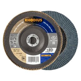 Rhodius Abrasives - rhodius lsz fb, 10 Stück, 180 mm, Korn 80, Fächerscheibe