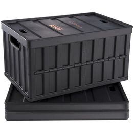 3er-Set 65L Profi Klappbox aus pp Transportbox mit Deckel Faltbarer Aufbewahrungsbox mit Handgriff Stapelbare Kisten Storage Box Faltboxen