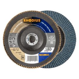 Rhodius Abrasives - rhodius lsz fb, 10 Stück, 180 mm, Korn 40, Fächerscheibe