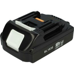 Akku kompatibel mit Makita DUB184, DUB184Z, DUB361Z, DUB362, DUB361, DUB362Z, DUC122 Elektrowerkzeug (1500 mAh, Li-Ion, 18 v) - vhbw