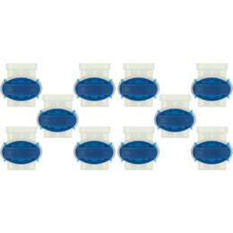 10x Kabelverbinder für Begrenzungskabel kompatibel mit Robomow Mähroboter - Kabelklemmen, Wasserdicht, Blau, Transparent - vhbw