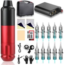 Professionelles Beauty Tattoo-Maschinenset,Tattoo-Stift,3D-Druck-Stift, Starter/Profi-Tattoo-Set, Mit 10 Ersatz-Tattoo-Nadeln Kinsi