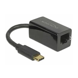 Delock - Adapter usb 3.0 Type-C™ 1 x Gigabit lan RJ45 kompakt schwarz (65904)