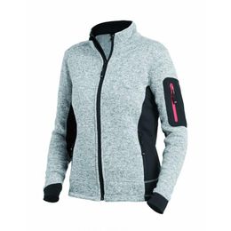 Marieke Strick-Fleece-Jacke Damen, grau-schwarz, Gr. m - grau/schwarz - FHB