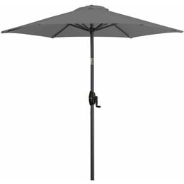 Sonnenschirm/ Kurbelschirm Basic Lift neo 180 mit Höhenverstellung, 180 cm, anthrazit, Bezug aus 100% Polyester, Gestell aus Aluminium, 4,7 kg - Derby