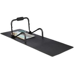 Bodenschutzmatte 60x60cm, 8er-Set, 3m², Unterlegmatte Fitnessgeräte, Stärke 1cm, Lärm- & Trittschutz, schwarz - Relaxdays