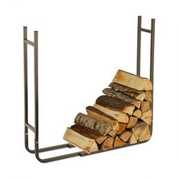 Relaxdays - Kaminholzregal, Metall, moderne Stapelhilfe für Brennholz, hbt: 90,5 x 120 x 20,5 cm, Kaminholzständer, braun