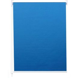 Rollo HHG 474, Fensterrollo Seitenzugrollo Jalousie, Sonnenschutz Verdunkelung blickdicht 120x230cm blau - blue