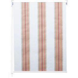 Rollo HHG 307, Fensterrollo Seitenzugrollo Jalousie, Sonnenschutz Verdunkelung blickdicht 80x160cm weiß/rot/beige - multicolour