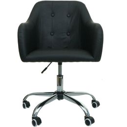 HHG - neuwertig] Bürostuhl 123, Drehstuhl Schreibtischstuhl Computerstuhl Bürosessel Stuhl, mit Armlehne Kunstleder schwarz - black